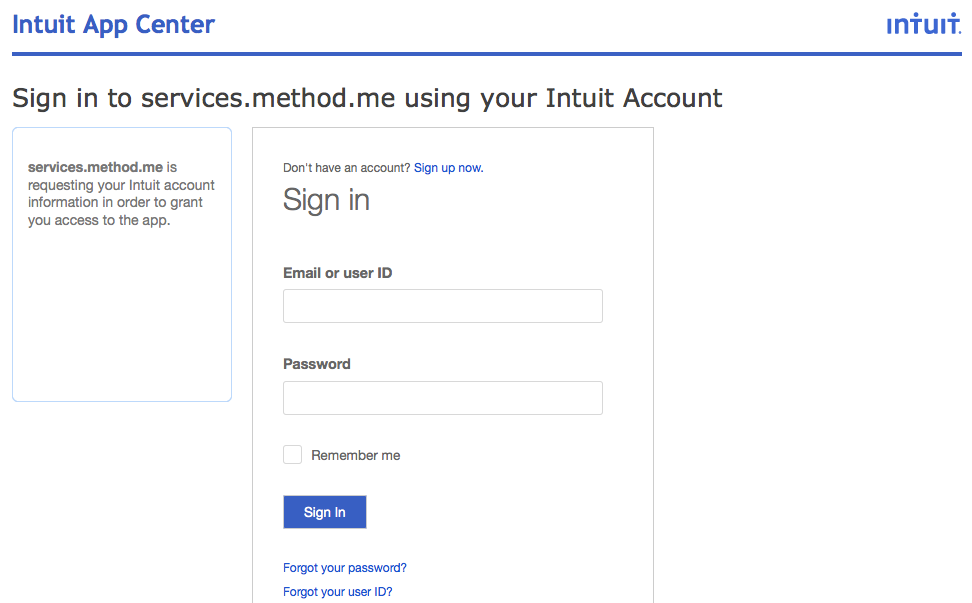 Method — Sign in with Intuit
